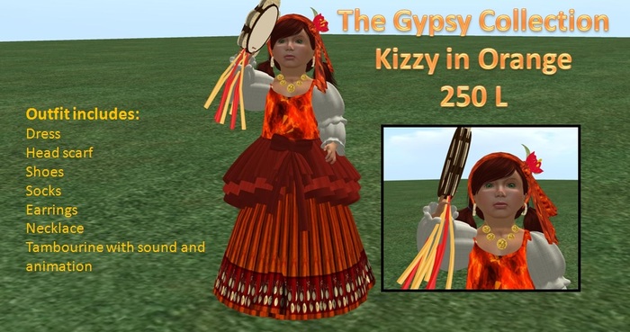Second Life Marketplace - The Gypsy Collection - Kizzy in Orange