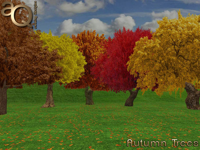 Second Life Marketplace - aQ AUTUMN TREES w/ treetop changer, falling ...