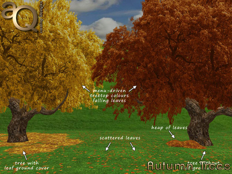 Second Life Marketplace - aQ AUTUMN TREES w/ treetop changer, falling ...