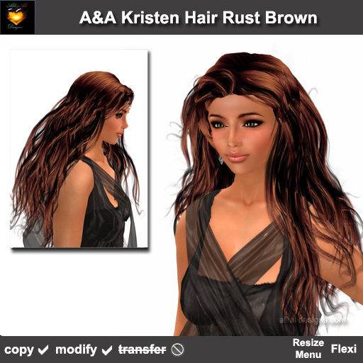 Second Life Marketplace - A&A Kristen Hair Rust Brown (Special Color ...