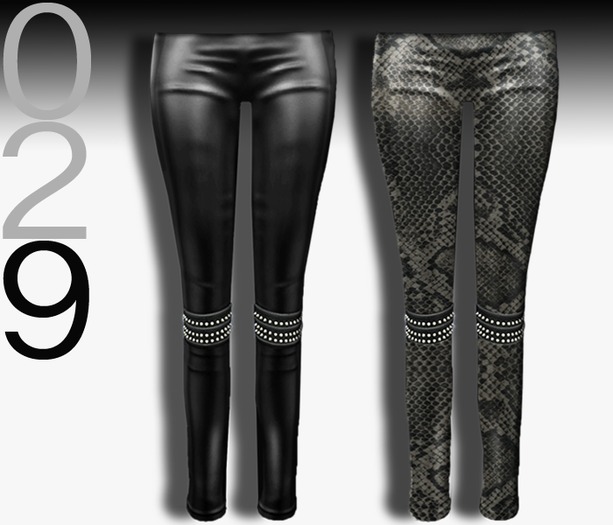 Second Life Marketplace - baii maii 029 leather/knee spike/pants/black ...