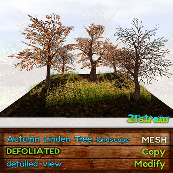 Second Life Marketplace - 21strom Autumn Linden Tree mesh landscape ...