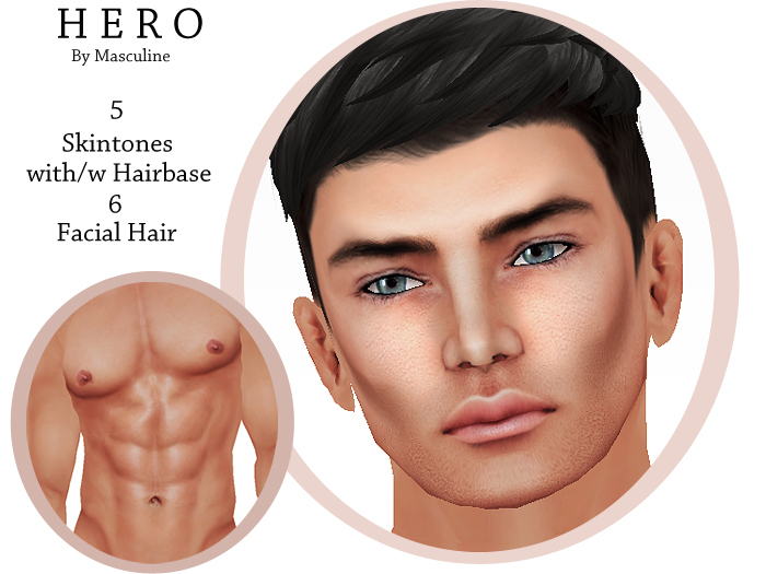 Second Life Marketplace - Masculine - Hero - All 5 Tones + Shape(Mod ...