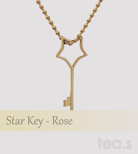 Second Life Marketplace - [tea.s] Star Key Necklace - Rose