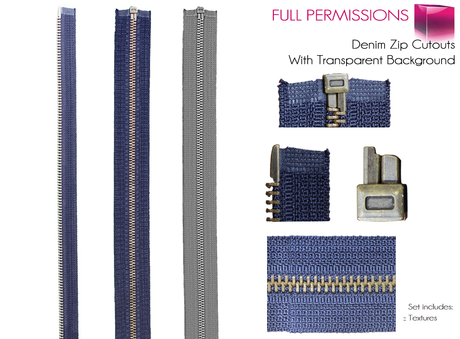 Second Life Marketplace - Full Perm High Resolution Denim Zip Textures ...