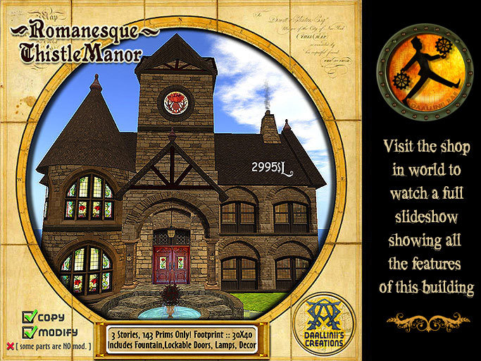 Second Life Marketplace - ~ Romanesque Thistle Manor :: Romantic Grand ...