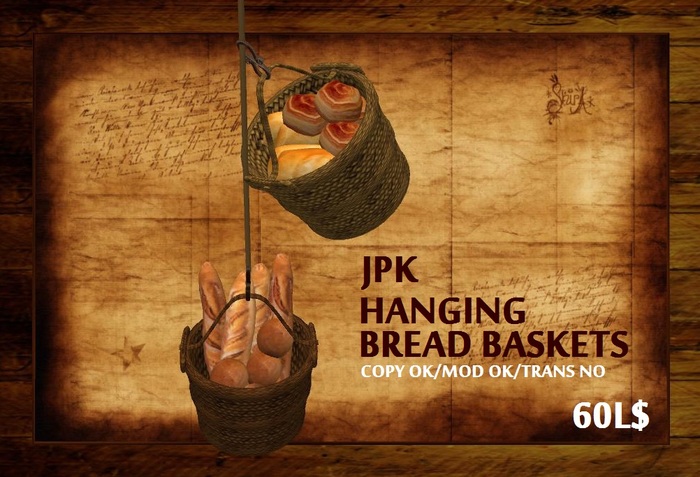 Second Life Marketplace - **JPK Hanging Bread Baskets BOX
