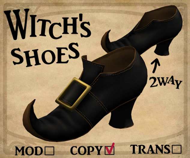 Second Life Marketplace - witch's-shoes---black