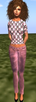 Second Life Marketplace - Pink Ribbon Blouse and Pink Pants-Trans
