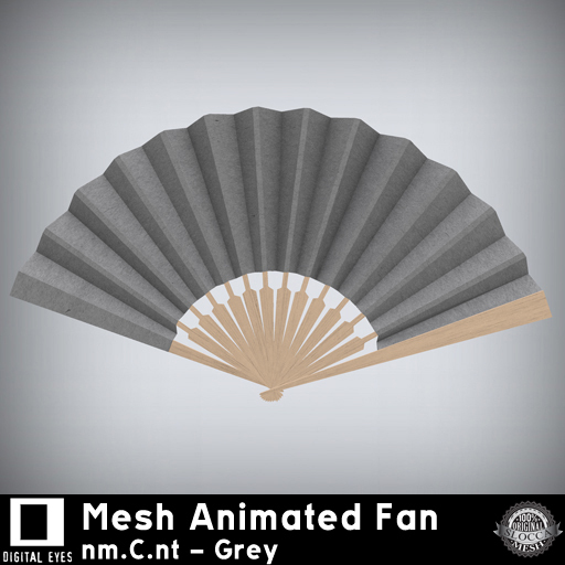 Second Life Marketplace - Digital Eyes * Mesh Animated Fan * Grey