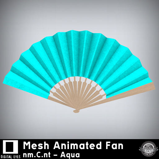 Second Life Marketplace - Digital Eyes * Mesh Animated Fan * Aqua