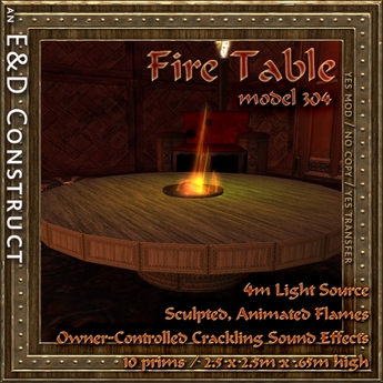 Second Life Marketplace - Medieval Fire Table / Rustic Fire Table model ...