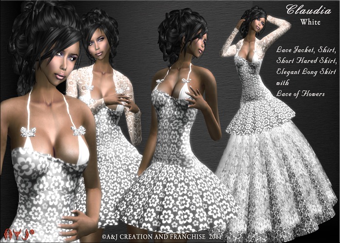 Second Life Marketplace - !!SEXY & ELEGANT SET FOR WOMAN!! MOD. CLAUDIA WHITE *PROMO*- A&J ...