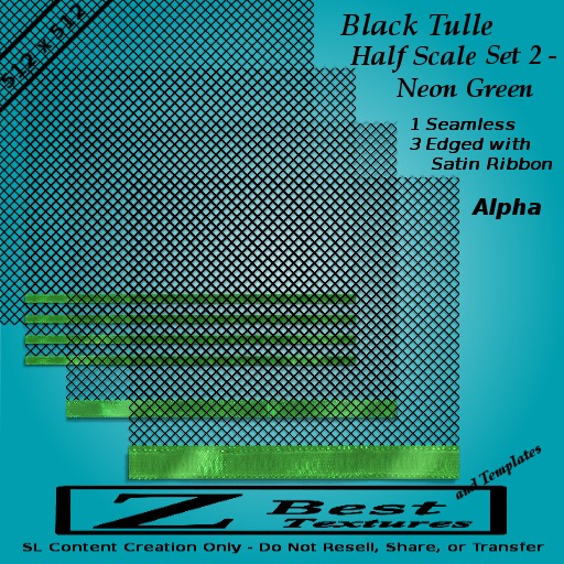 Second Life Marketplace - Z Best Textures - Alpha Tulle Black Half ...