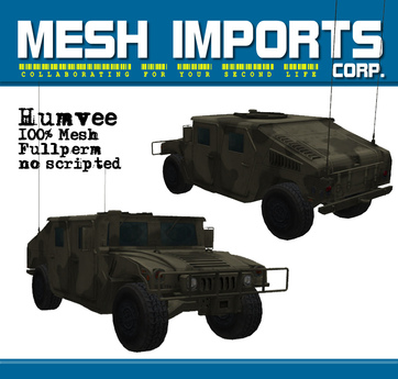 Second Life Marketplace - Mesh Imports -Humvee BOX
