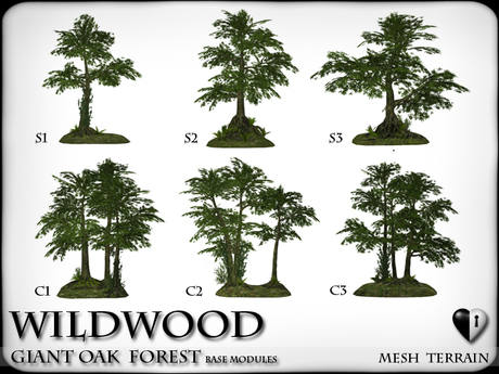 Second Life Marketplace - WILDWOOD Giant Oak Tree Forest Modules ...