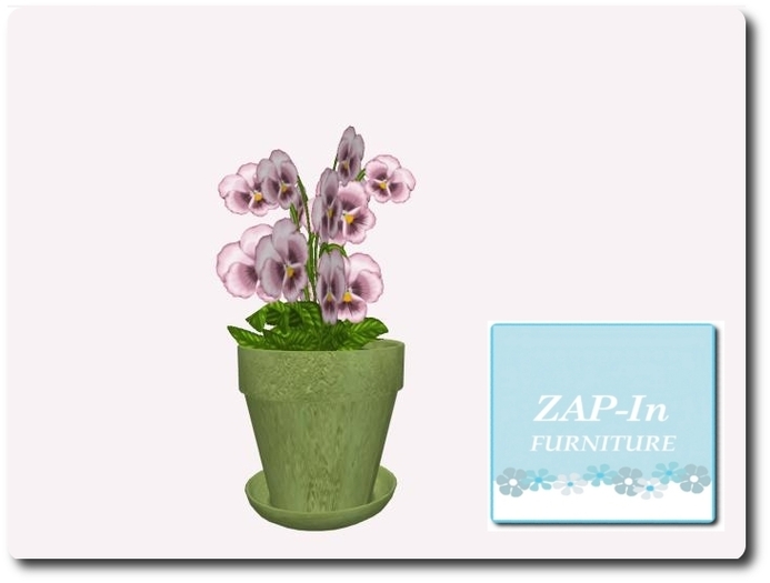Second Life Marketplace - ZAP-IN Green pot with pink flowers