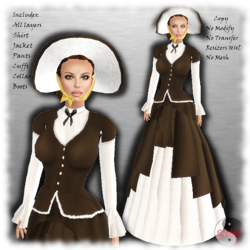 Second Life Marketplace - ::Evaki:: Pilgrim Lady Brown