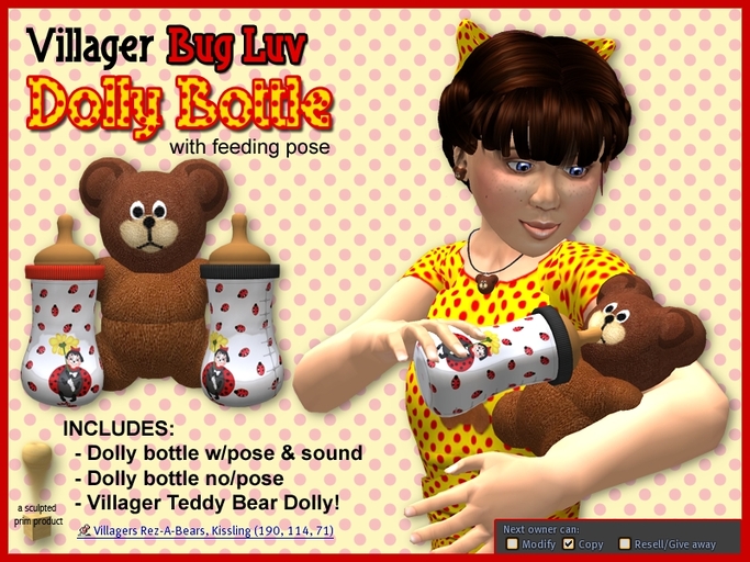 Second Life Marketplace - (Villager Dolly Bottle - Bug Luv)