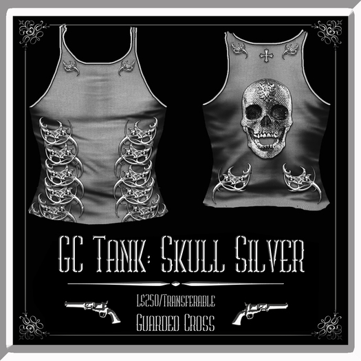 Second Life Marketplace - * GUARDED CROSS/Men’s-Wear * GC Tank: Skull ...