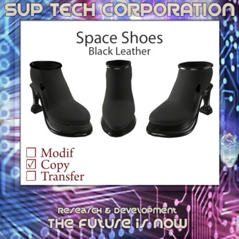 Second Life Marketplace - Space Shoes (Black Leather)