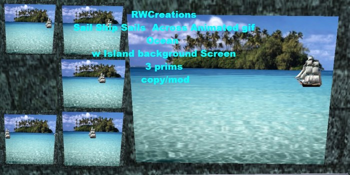 Second Life Marketplace - Sail Ship Sails Across Animated gif Ocean w ...