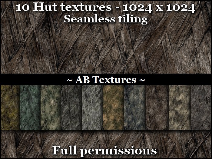 Second Life Marketplace - 10 Hut textures 1024x1024 Seamless tiling ...