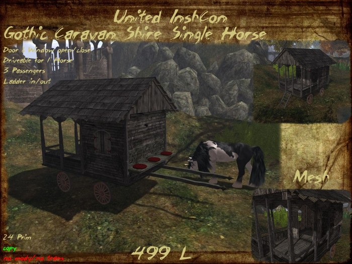 Second Life Marketplace - *UI* Gothic Caravan for BC Shire Horse Single v