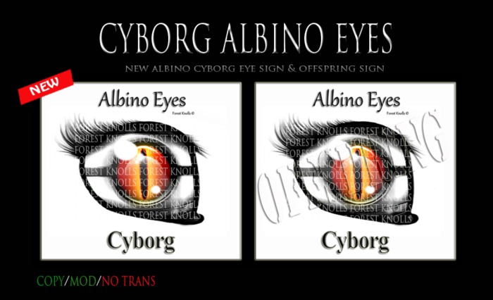 Second Life Marketplace - ALBINO CYBORG EYE SIGNS