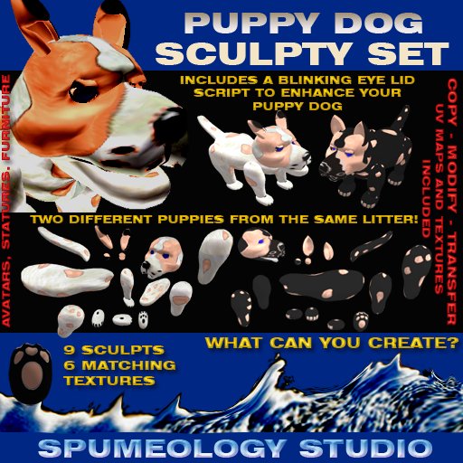 Second Life Marketplace - Puppy Dog UV Sculpty MAPs & Textures K9 FUN!