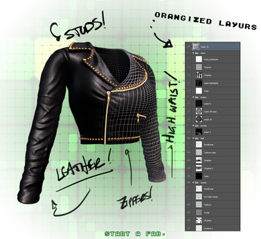 Second Life Marketplace - F.A.D. // Ladies High Waist Leather Jacket ...