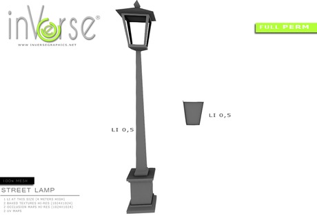 Second Life Marketplace - ☰ inVerse ☰ Street Lamp FULL PERM