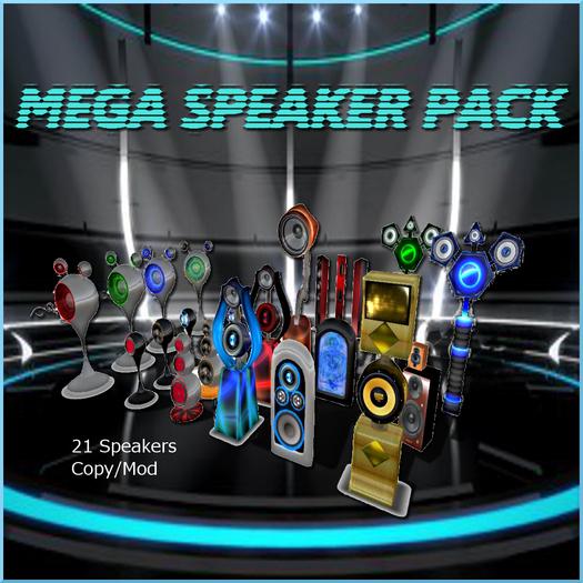 Second Life Marketplace - Mega Speaker Pack 21 Speakers BOXED