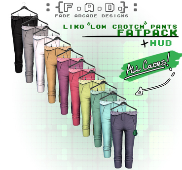 Second Life Marketplace - F.A.D. // Liko "Low Crotch" Pants + HUD