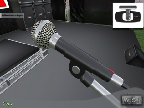 Second Life Marketplace - Microphone and Stand. (TO)