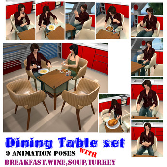 Second Life Marketplace - Dining Table Set V1.1