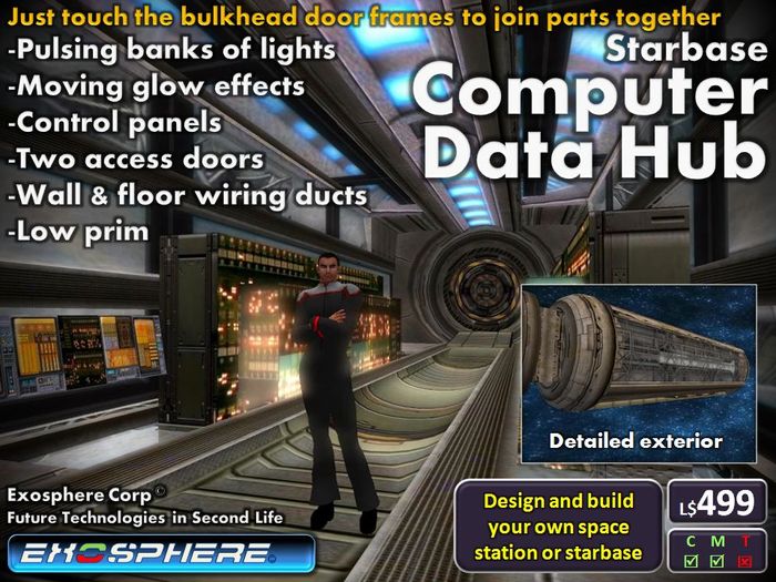 Second Life Marketplace - Starbase Computer Data Hub [23 prims]
