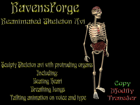 Second Life Marketplace - Ravensforge: Reanimated Skeleton Avi