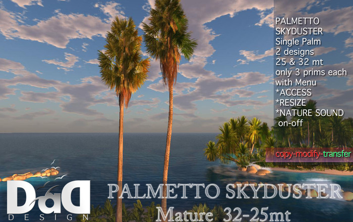 Second Life Marketplace - PALMETTO SKYDUSTER MATURE 32 & 25 MT - NO COPY