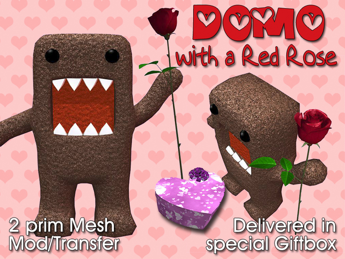 Second Life Marketplace - Custom Love: Domo with Red Rose