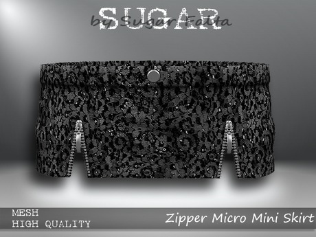 Second Life Marketplace - SUGAR Zipper Micro Mini Skirt - ORNATE