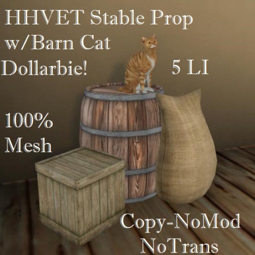Second Life Marketplace - HHVET Victoriana - Stable Prop W/Barn Cat
