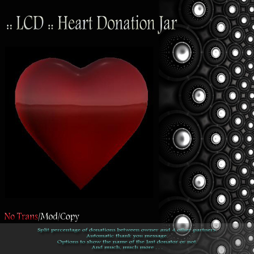 Second Life Marketplace - :: LCD :: Copyable Heart Donation Jar