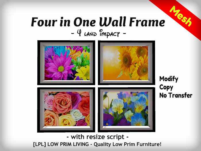 Second Life Marketplace - Mesh Four in One Wall Frame - COPYABLE ...