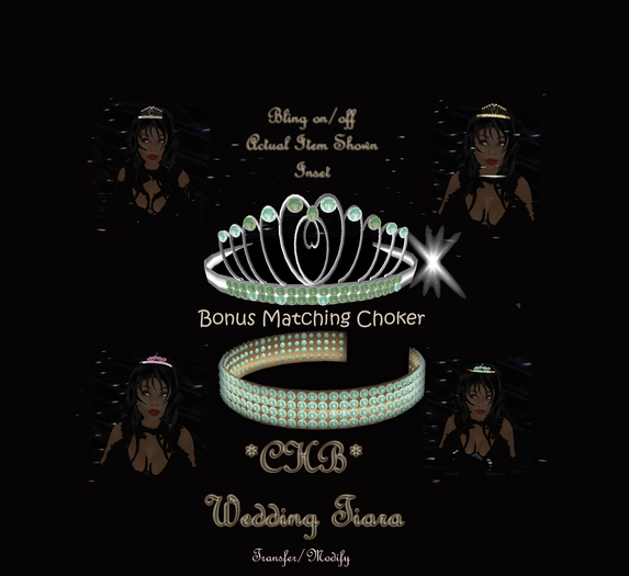 Second Life Marketplace - Tiara ~~Bella~~White Gold Seafoam Diamonds *CHB*