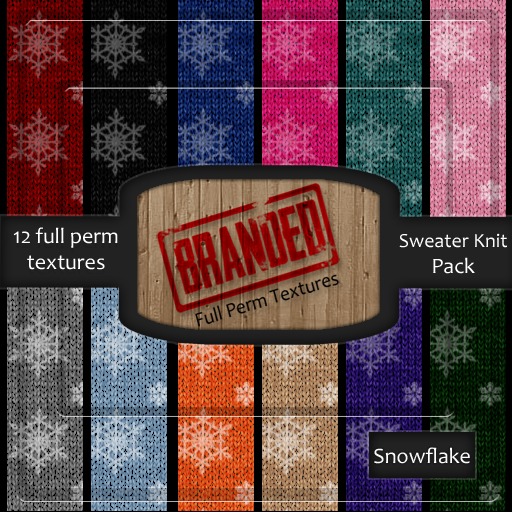 Second Life Marketplace - [Branded Textures] Snowflake Sweater Knit ...