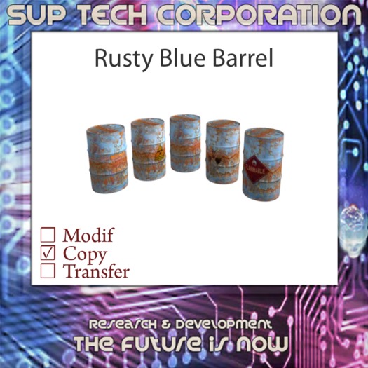 Second Life Marketplace - Rusty Blue Barrel