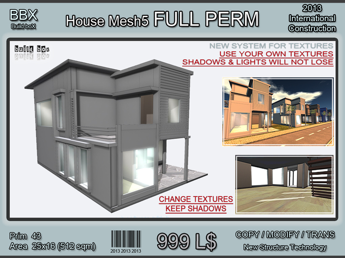 Second Life Marketplace - NEW TEXTURE SYSTEM * * House & Studio Mesh5 ...