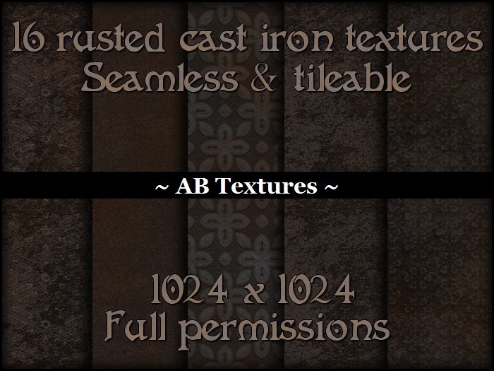 Second Life Marketplace - 16 rusted cast iron textures 1024x1024 Full ...