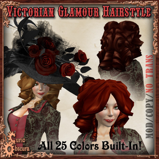 Second Life Marketplace - Curio Obscura - Victorian Glamour Hairstyle